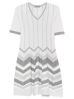 D.exterior Chevron-knit Mini Dress - Grey