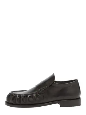 Dries Van Noten Moc Toe Leather Loafers - Black
