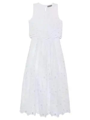 D.exterior Broderie-anglaise Maxi Dress - White