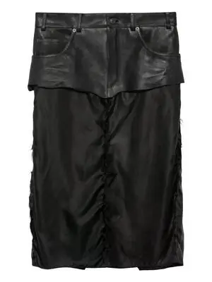 BALENCIAGA Balenciaga Leather-Panel Midi Skirt