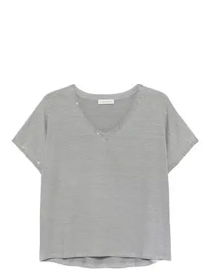 LE TRICOT PERUGIA Sequined-trim T-shirt - Grey