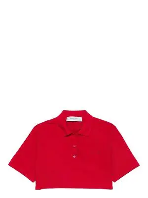 GOLDEN GOOSE Club-embroidered Polo Top - Red