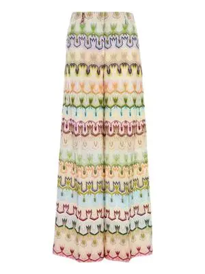 Missoni Embroidered Palazzo Trousers - Pink
