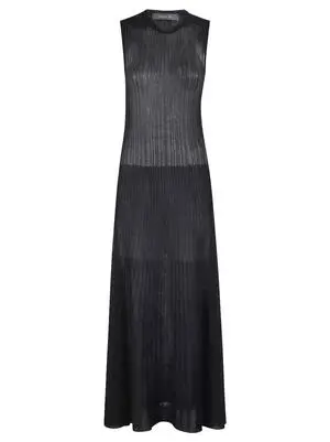 Federica Tosi Semi-sheer Pleated Maxi Dress - Black