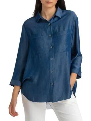 PIETRO BRUNELLI Chambray Button-up Shirt - Blue
