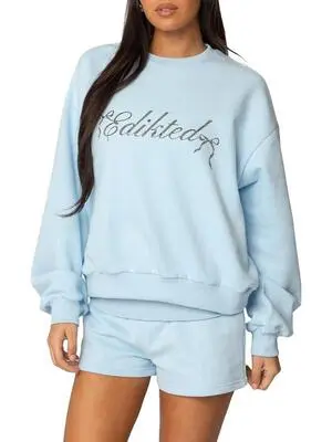 EDIKTED Super Oversize Crewneck Sweatshirt - Light-blue