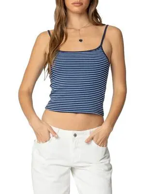 EDIKTED Miller Stripe Tank Top - Blue