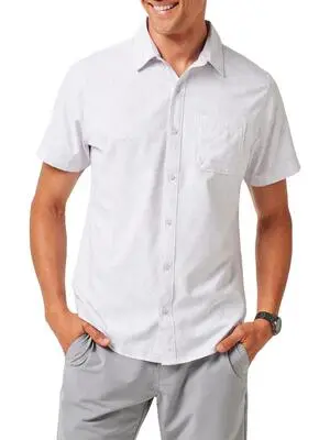 Travis Mathew Acropolis Short Sleeve Button-up Shirt - White