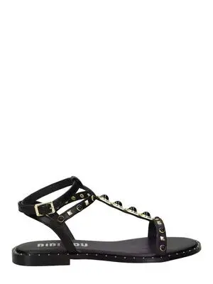 BIBI LOU Stud-embellished Flat Sandals - Black