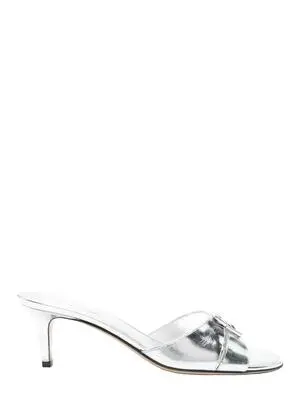 Fendi 70mm FFold Sandals Silver