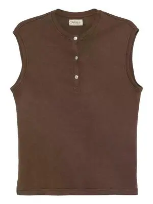 CARRER Henley Tank Top - Brown