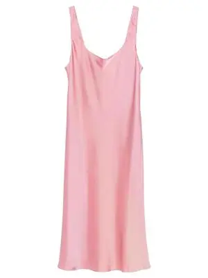 Ralph Lauren Satin Midi Dress - Pink