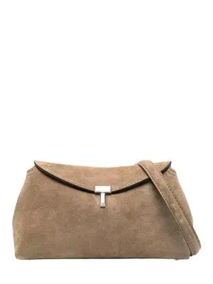 TOTEME T-lock Suede Shoulder Bag - Brown