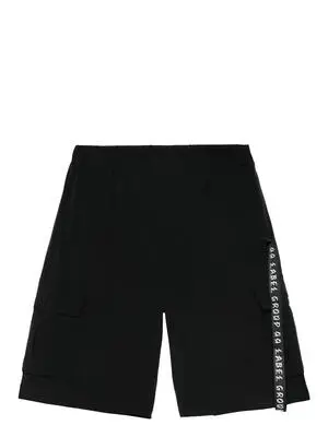 44 LABEL GROUP Drawstring Cargo Shorts - Black