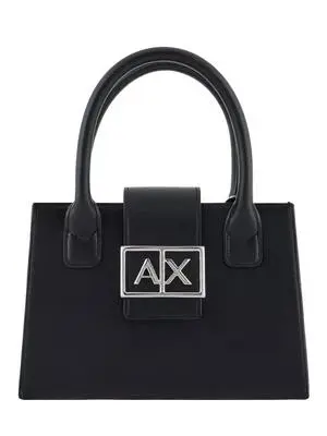 Armani Exchange Logo Appliqué Tote - Black