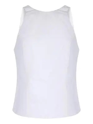ALFIE Open Back Cotton Poplin Top - White