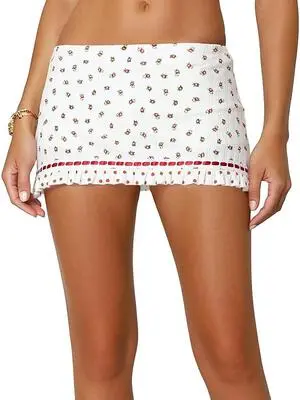 EDIKTED Floral Mini Skort - White