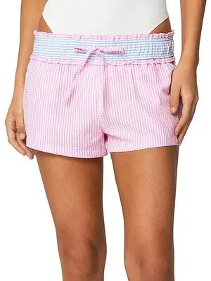 EDIKTED Baylee Striped Shorts - Light-pink