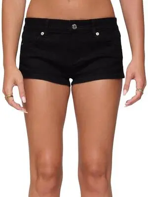 EDIKTED Jagger Low Rise Denim Shorts - Black