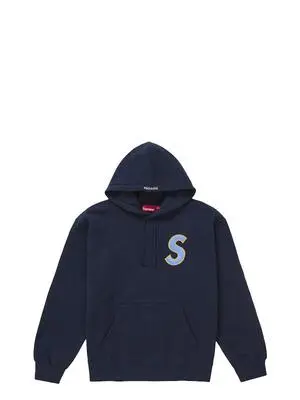 Supreme Logo Hooded Sweatshirt - Navy Blue