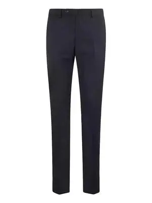 Tagliatore Wool Straight-leg Trousers - Blue