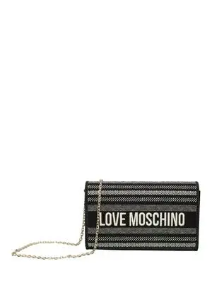 Moschino Logo-embroidered Crossbody Bag - Black