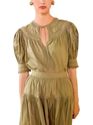 Ulla Johnson Dylan Loose Blouse - Green