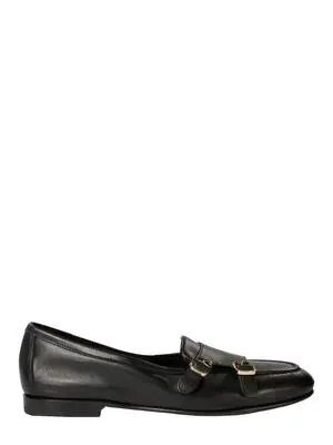 Santoni Leather Loafers - Black