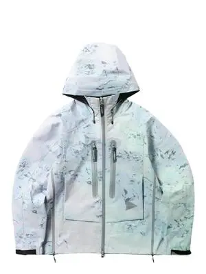 AND WANDER Shield Printed Waterproof Jacket - White