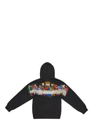 Supreme Embroidered Zip-up Hooded Sweater - Black