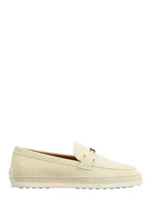 TOD'S T-ring Suede Loafers - Yellow