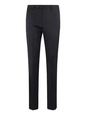Tagliatore Wool Straight-leg Trousers - Blue