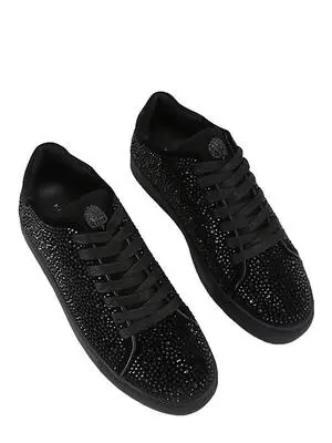 Kurt Geiger Lennon Crystal Woven Low-top Trainers - Black