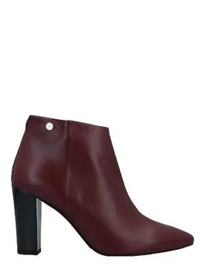 POLLINI Leather Ankle Boots - Red