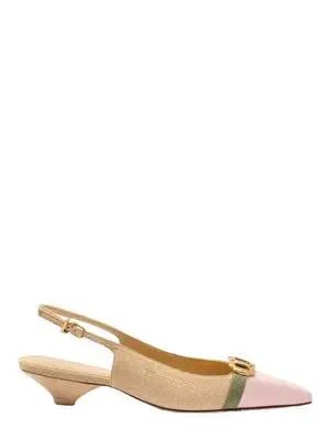 Larroude Franca Kitten Heel Slingback Pump Tulip