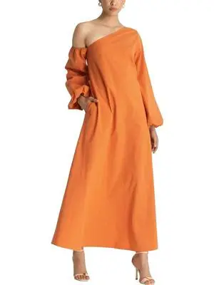 DIARRABLU Ankle-length Niva Dress - Solid Orange