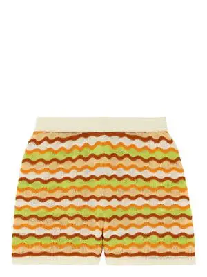 Escvdo Mullu Striped Cotton Shorts - Orange