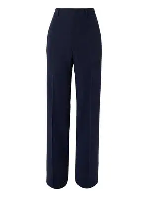 Thom Sweeney Wide-leg Twill Trousers - Blue