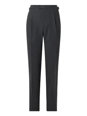 Thom Sweeney Straight-leg Pleated Wool Trousers - Gray