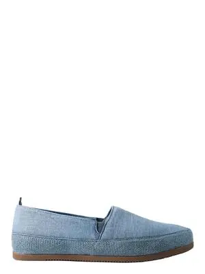 Mulo Garment-dyed Canvas Espadrilles - Blue