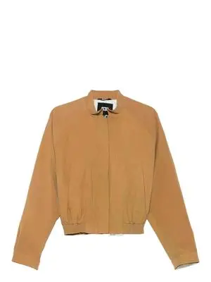 Gcds Cropped Tailoring Bomber Jacket - Brown