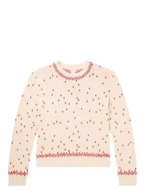 Bottega Veneta Embroidered Jacquard-knit Sweater - Pink