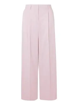 TOTEME Pleated Wide-leg Cotton Pants - Pink