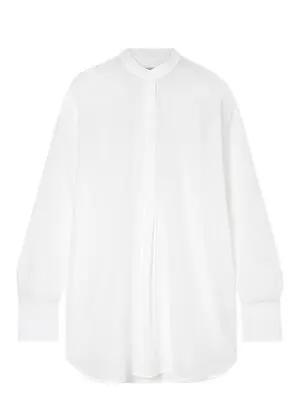 TOTEME Embroidered Organic Cotton-voile Shirt - White
