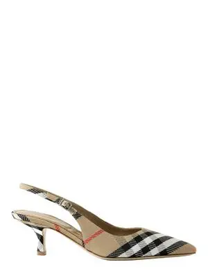 BURBERRY Burberry Checked Slingback Pumps