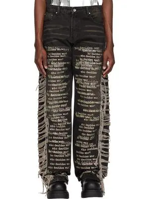 WHO DECIDES WAR Who Decides War Black Ultra Flare Scripture Jeans Chestnut