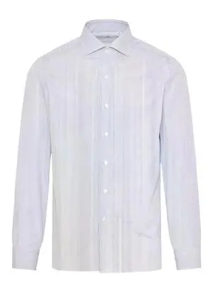 FINAMORE 1925 Poplin Shirt - Blue