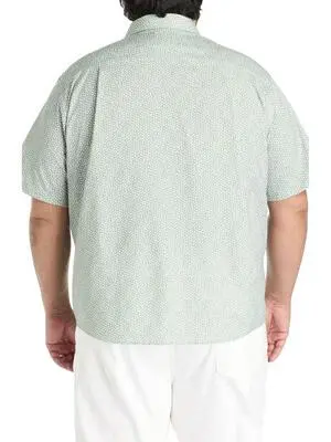 UNTUCKIT FIT BY DXL Big & Tall Ivers Wrinkle-free Performance Floral Print Sport Shirt - Green