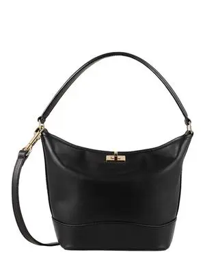 Sandro Tangoso Mini Leather Bucket Bag - Black