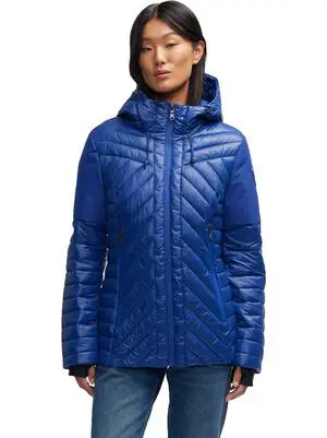 Pajar Esmay Lightweight Mixed Media Quilted Puffer - Sapphire